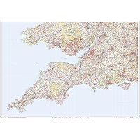 South West England Postcode District Wall Map (D1) - 47" x 33.25 ...