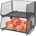 MyGift Deluxe Stackable Metal Wire Mesh Fruit & Produce Basket Rack ...
