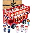 Jaques of London Wooden London Bus Toy for 2 Year Olds | Red Double Decker Bus Toy with Wheels ...