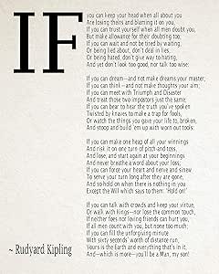 IF Poem Art Print IF Poem by Rudyard Kipling Art Print IF Poster If ...
