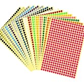 YOTINO 7280 Sticky Coloured Dots 8mm Round Dot Labels Stickers Self ...