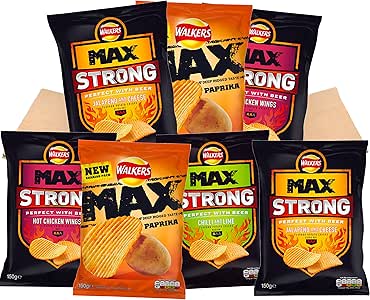 Walkers Max Strong Crisps Box (7 Sharing Bags): Amazon.co.uk: Grocery