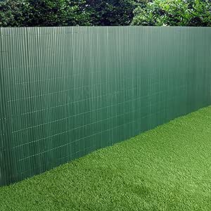 PVC Garden Fence Plastic Panel Screen Double Faced Green 3m Long 1m ...