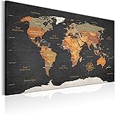 murando - Pin Board World Map 120x80 cm/48"x32" 1 piece Cork Board On ...