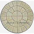 1.8m Buff Rotunda Circle slab stones garden patio feature decor ...
