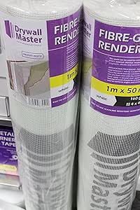 3 x Fibreglass Rendering Mesh Rolls 1m x 50m, 160g/m2, 5mm x 5mm ...