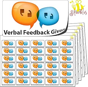 480x Verbal Feedback Given Stickers (38 x 21mm) Free UK Delivery ...