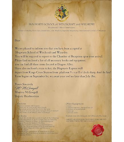 Printable Hogwarts Acceptance Letter Template Harry Potter Hogwarts