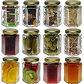 Nutley's 380ml Round Glass Jam Pickle Chutney Jar with Twist-Off Red Gingham Lids 3/4lb (Pack of ...