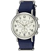 Timex Men's Weekender Chronograph 40mm Leather Watch TWC063500 : Buy ...