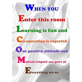 CLASSROOM MOTIVATIONAL INSPIRATIONAL QUOTE SIGN POSTER PRINT WELCOME ...