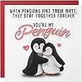 Penguin Anniversary Card / Cute Romantic Valentine Card for Husband ...