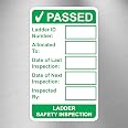 24 Ladder Safety Inspection self Adhesive Vinyl Stickers - 79mm x 48mm ...
