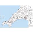 Postcode Sector Map 1 - Cornwall And Scilly Isles Wall Map - Laminated ...