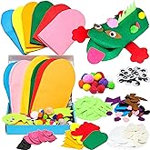 WATINC 10Pcs Animal Hand Puppet Making Kit for Kids Toddlers DIY Art ...