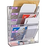 ADEPTNA Heavy Duty Wall Mounted 6 Tiers Magazine Literature Holder Rack ...