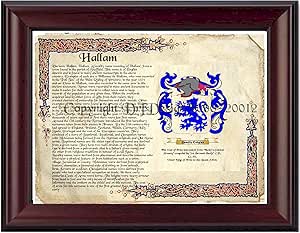 Hallam Coat of Arms/ Family Crest on Fine Paper and Family History Buy ...