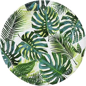 Talking Tables Pack of 8 Tropical Paper Plates | Palm Leaf Disposable ...