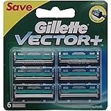 Buy Gillette Vector Plus Manual Shaving Razor Blades (Cartridge) - 6s ...