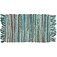My Family House Recycled Chindi Rug Turquoise Cotton Sustainable Boho ...