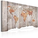 murando - Pin Board World Map 120x80 cm/48"x32" 1 piece Cork Board On ...