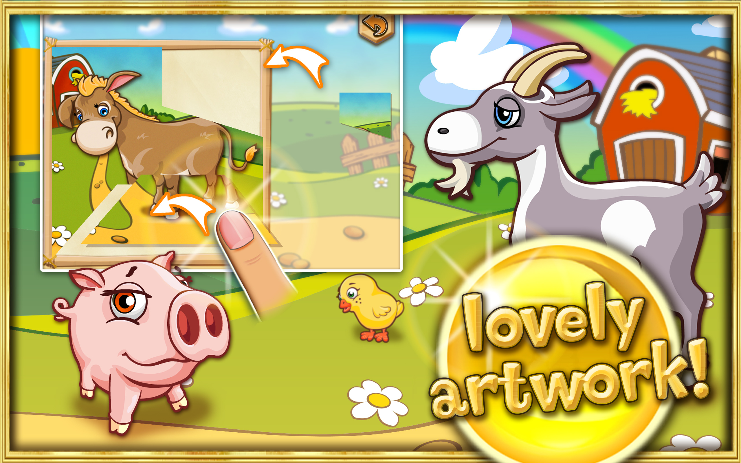 Animal puzzle game farm for toddlers and kindergarten kids HD free with ...