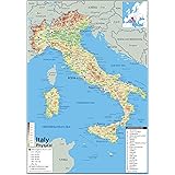 Italy Political Map - Paper Laminated - A1 Size 59.4 x 84.1 cm : Amazon ...