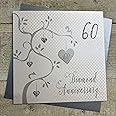 white cotton cards Diamond Wedding, Handmade 60th Card (Anniversary ...