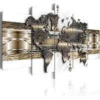 Amazon.de: murando - Weltkarte Bilder für Wohnzimmer 200x100 cm 5 tlg Modern Leinwandbild Groß ...