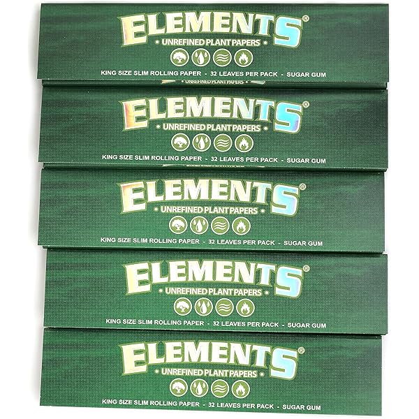 Rolling Papers Elements Green KS Slim Paper - Headshop | , 0,90 ...