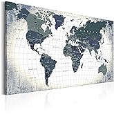 murando - Pin Board World Map 120x80 cm/48"x32" 1 piece Cork Board On ...
