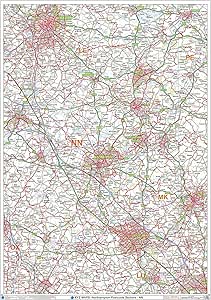 Northampton - NN - Postcode Wall Map - Paper : Amazon.co.uk: Stationery ...