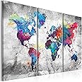 Amazon.de: murando - Bilder Weltkarte 120x80 cm Vlies Leinwandbild 3 Teilig Kunstdruck modern ...