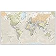 Huge Classic World Map Political Poster - Laminated/Encapsulated 197cm ...