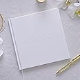Ginger Ray White Embossed Wedding Guest Book with 32 Gold-Edged Pages ...