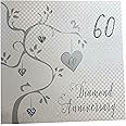 white cotton cards Diamond Wedding, Handmade 60th Card (Anniversary ...