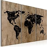 Amazon.de: murando - Bilder Weltkarte 120x80 cm Vlies Leinwandbild 3 Teilig Kunstdruck modern ...