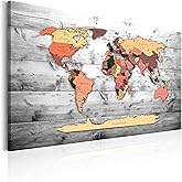 murando - Pin Board World Map 90x60 cm/36"x24" 1 piece Cork Board On ...