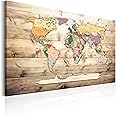 murando World map with pinboard 90x60 cm 1 Piece Print on non woven ...
