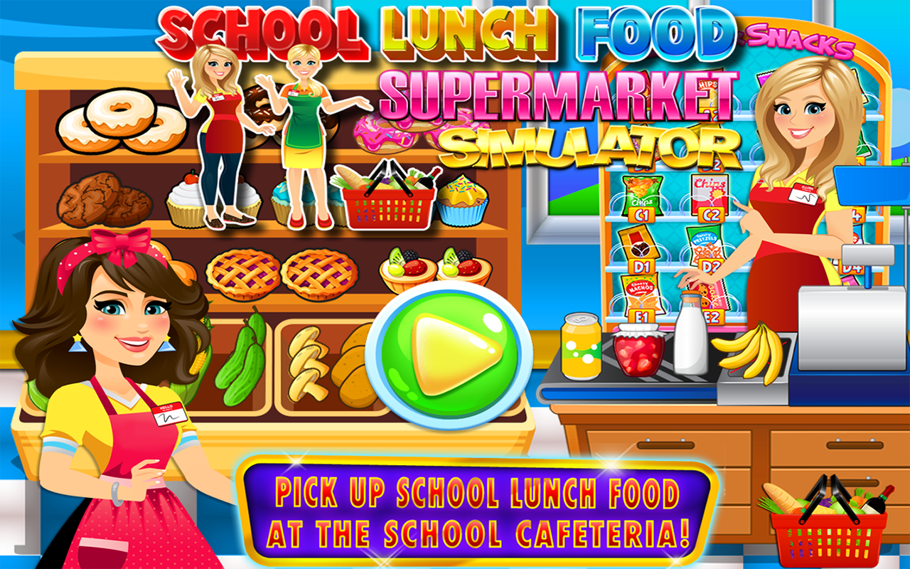 School Lunch Supermarket - Kids Grocery Food Maker Games FREE: Amazon ...