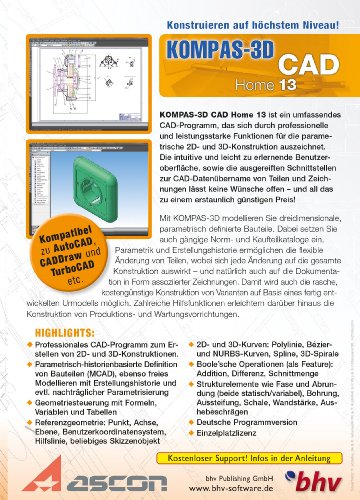 Kompas-3D CAD Home 13 [Download] : Amazon.de: Software