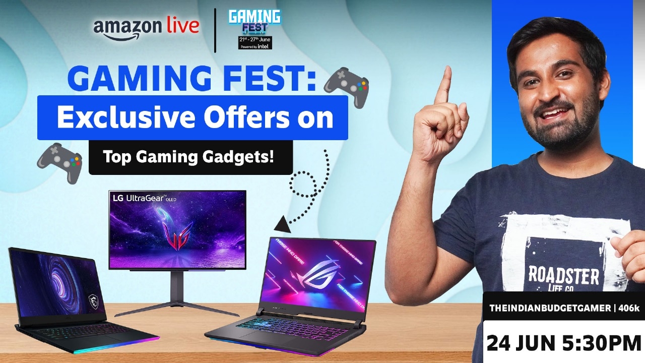 Watch Gaming Fest& Exclusive Offers on Top Gaming Gadgets! on Amazon Live